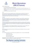 Block Quotations (MLA Format)：块的报价（MLA格式） - 豆丁网